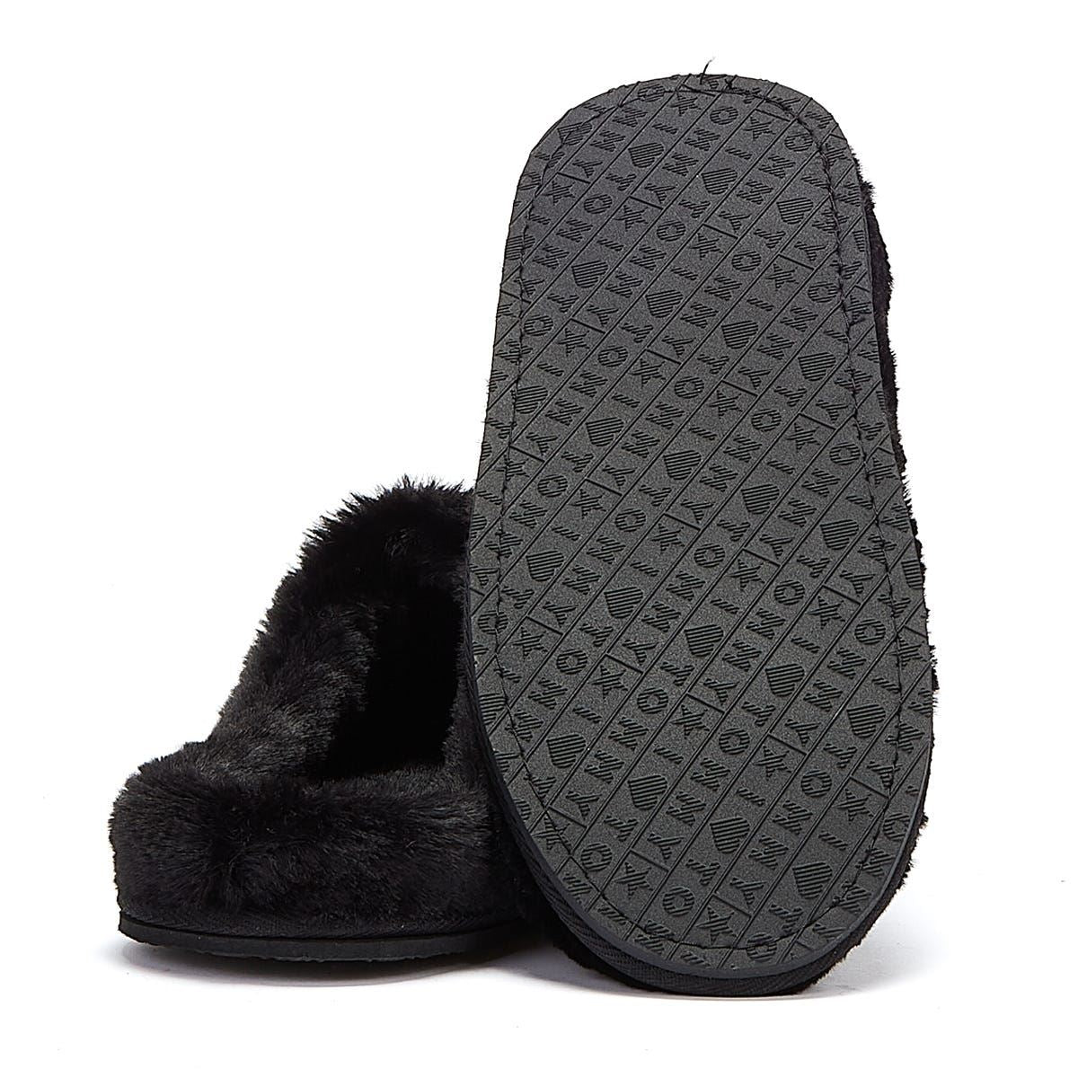 Tommy Hilfiger Shiny Monogram Womens Black Slippers – SavvyTreads